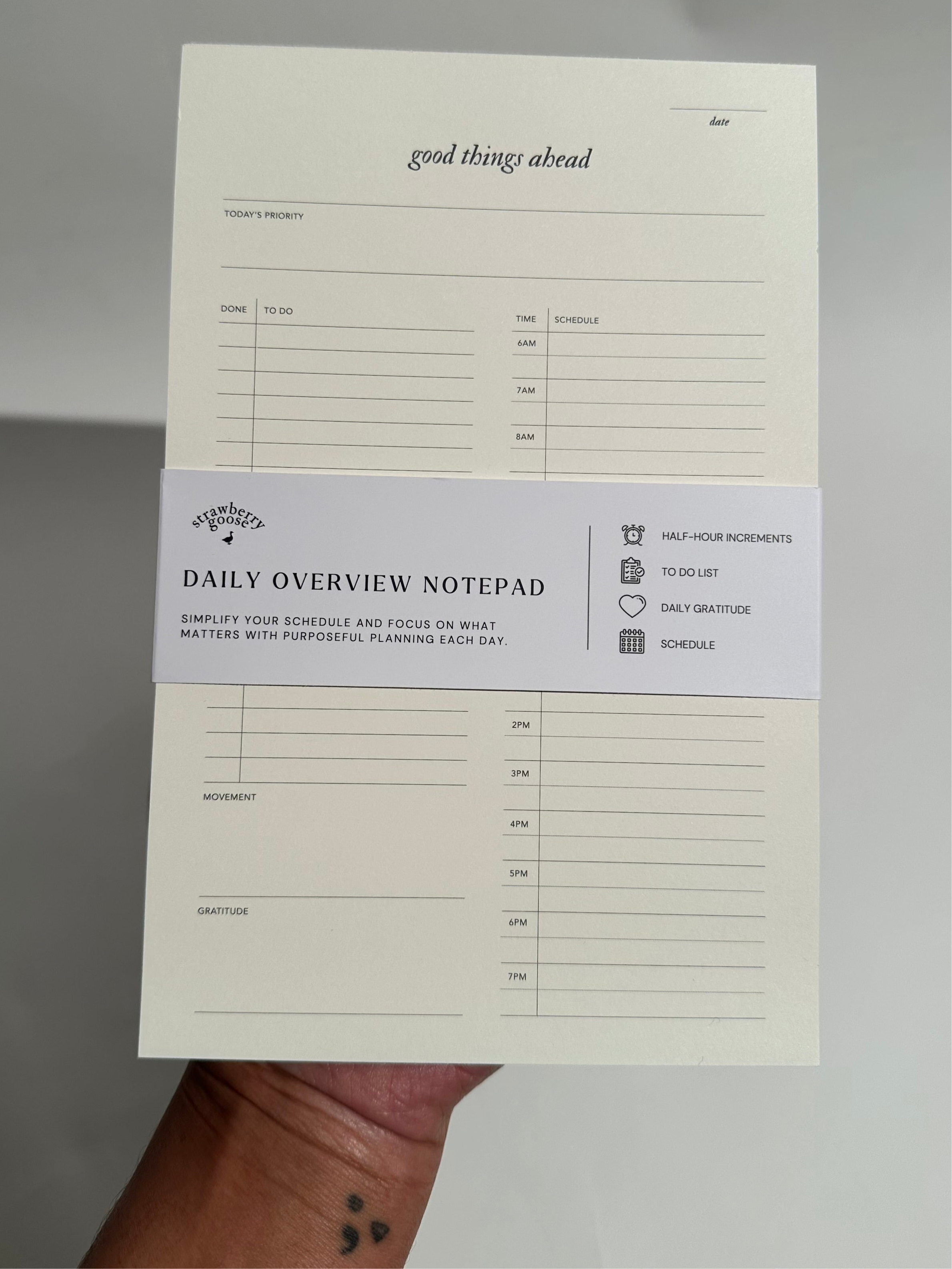 Daily Notepad (30-Minute Increments) | Planner for Productivity ...